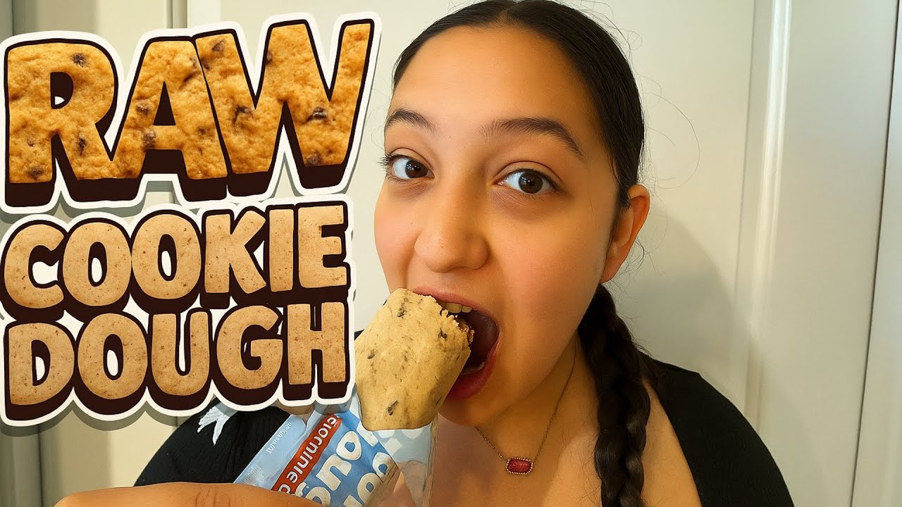 Eating RAW cookie dough Infront of my bf - YouTube