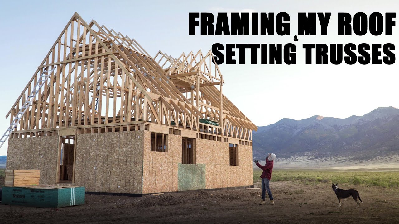 Framing the Roof on my DIY House: Setting the Trusses - YouTube