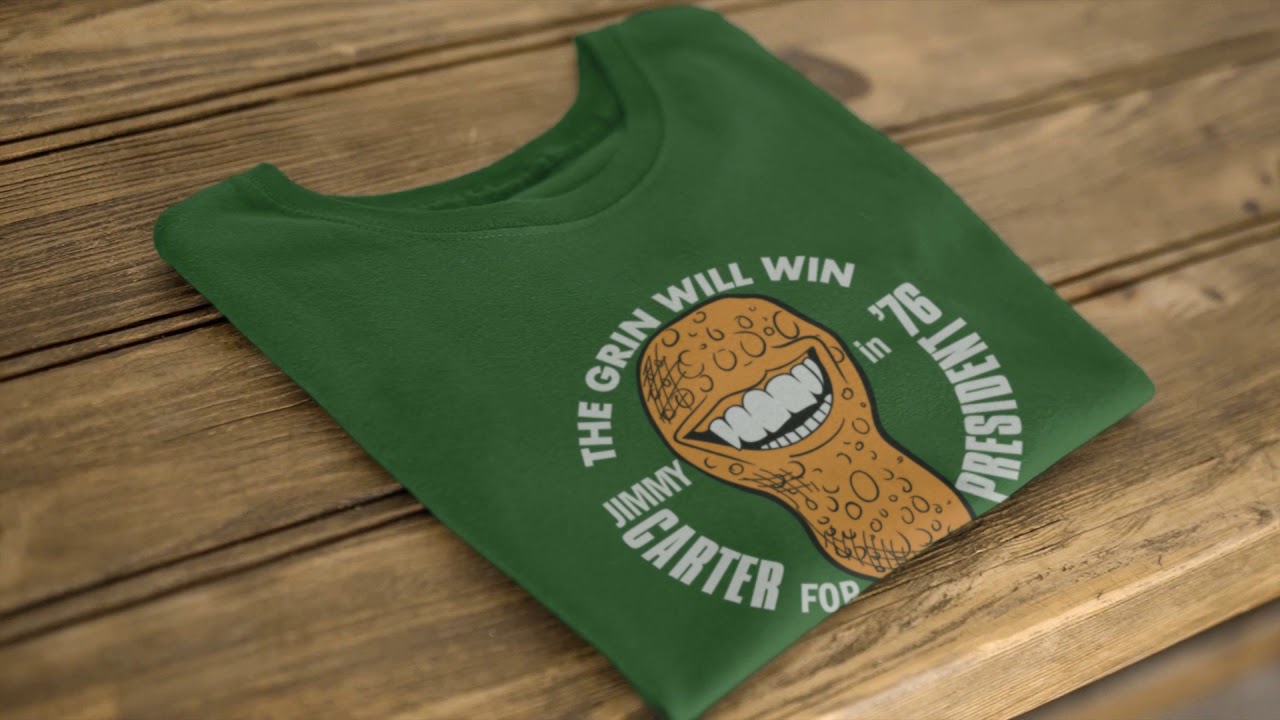 "The Grin Will Win -- Jimmy Carter in '76" Retro Tee - YouTube