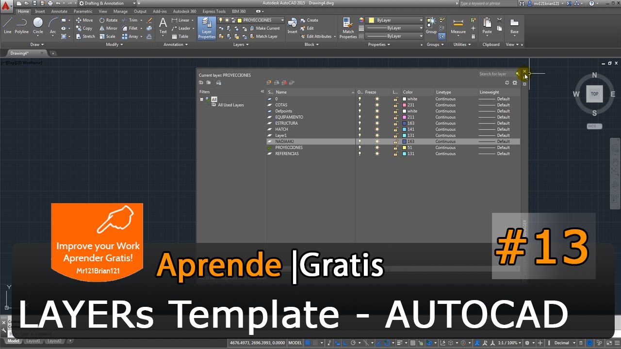 AutoCAD 2015 Tutorial Basico Starter 13 / Guardar layers como template ...