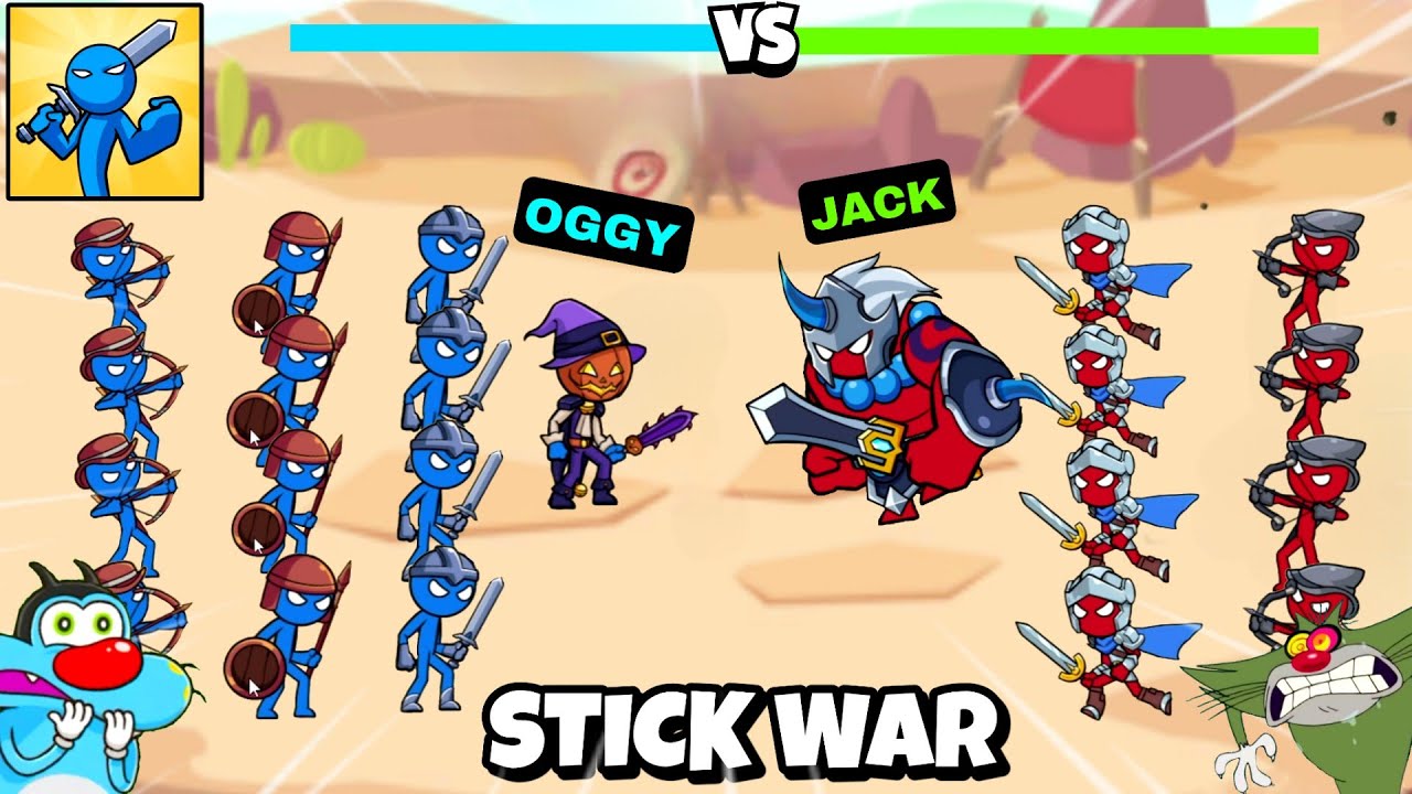 Oggy Build World Dangerous Stick Army in Stick Era Game | Oggy Game ...