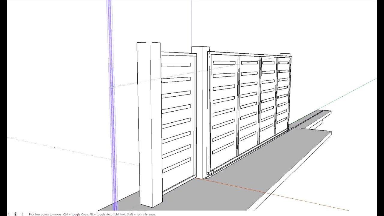 Sliding gate design in Sketchup Make 01 - YouTube