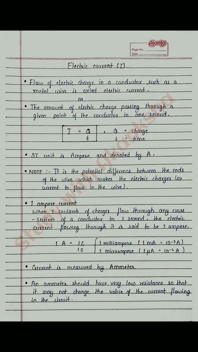 Class 10 S chand physics | Electricity handwritten noteS | CBSE | NCERT ...