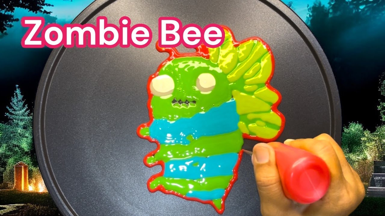 Zombie Bee Pancake Art - Halloween, Bee Drawing, Pancake ...