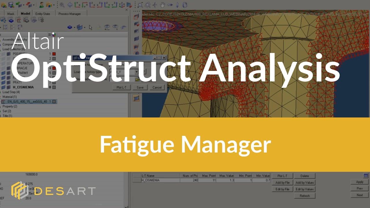 Fatigue Manager – Obliczenia typu SN i EN w OptiStruct Analysis - YouTube