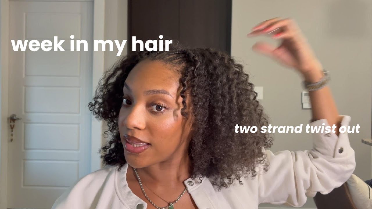week in my natural hair twist out & high puff - YouTube