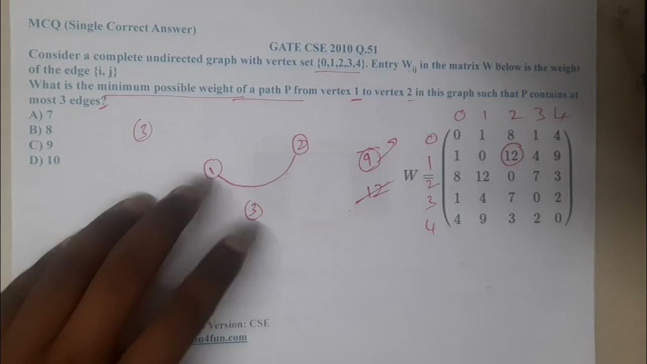 GATE CSE 2010 Q 51 || Graph ||Data Structure || GATE Insights Version: CSE - YouTube