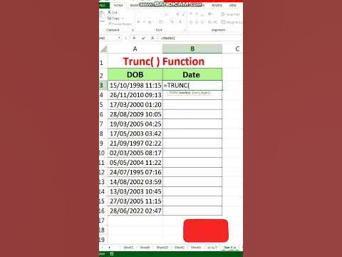Trunc ( ) - Seperate Date-time in Excel #shorts #excel #exceltips #exceltutorial - YouTube
