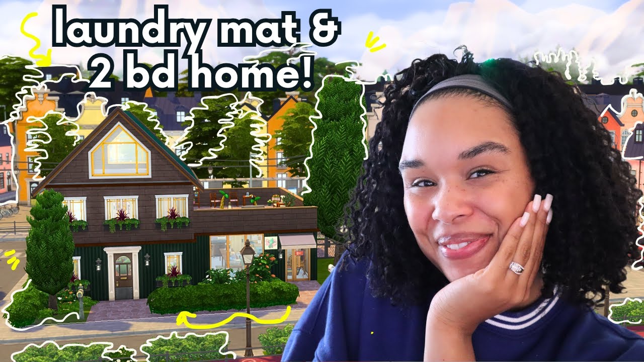 I built a *LAUNDRY MAT* & a cozy home on one lot with The Sims 4 ...