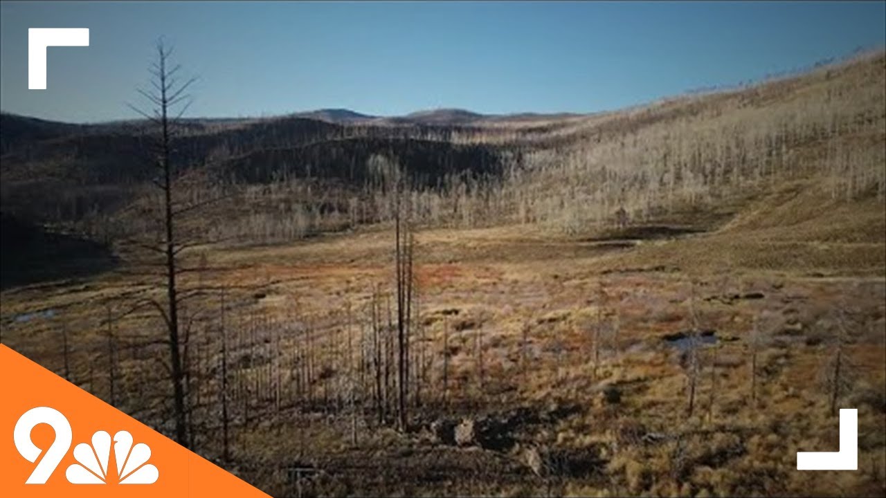 East Troublesome Fire burned land aerials - YouTube