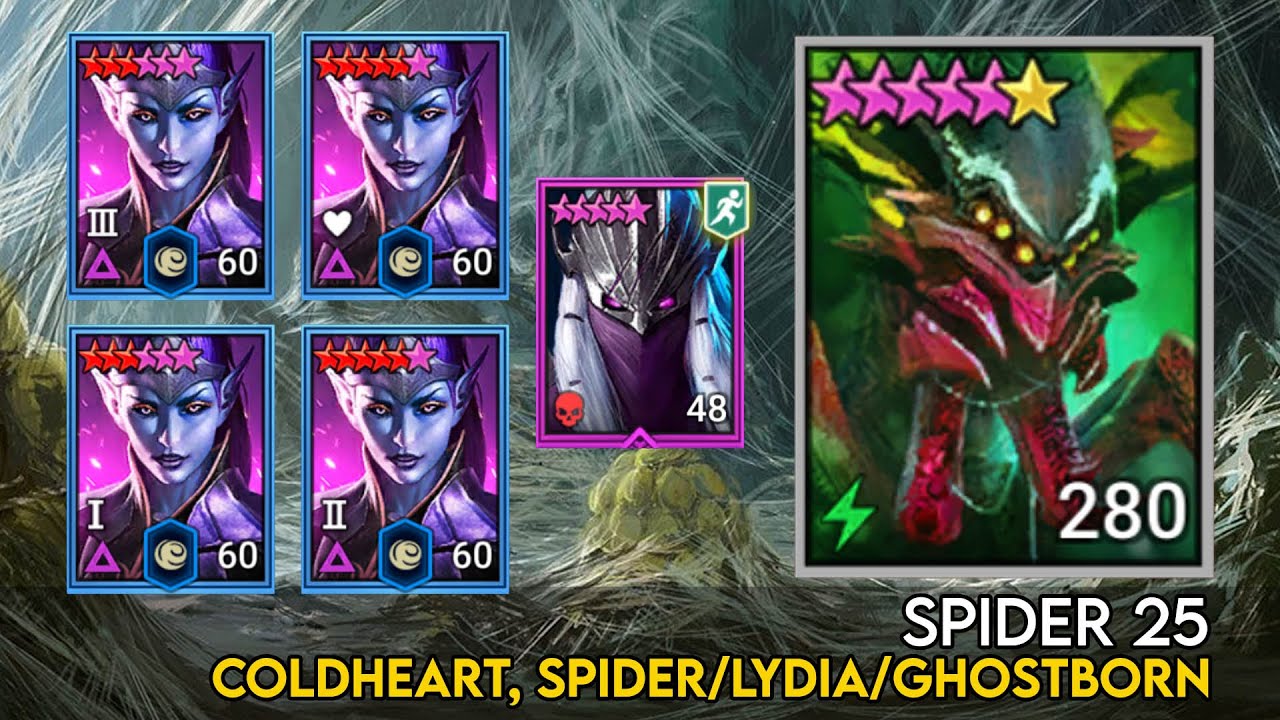 Spider 20 Coldheart, Spider, Lydia, Ghostborn | Raid Shadow Legends ...