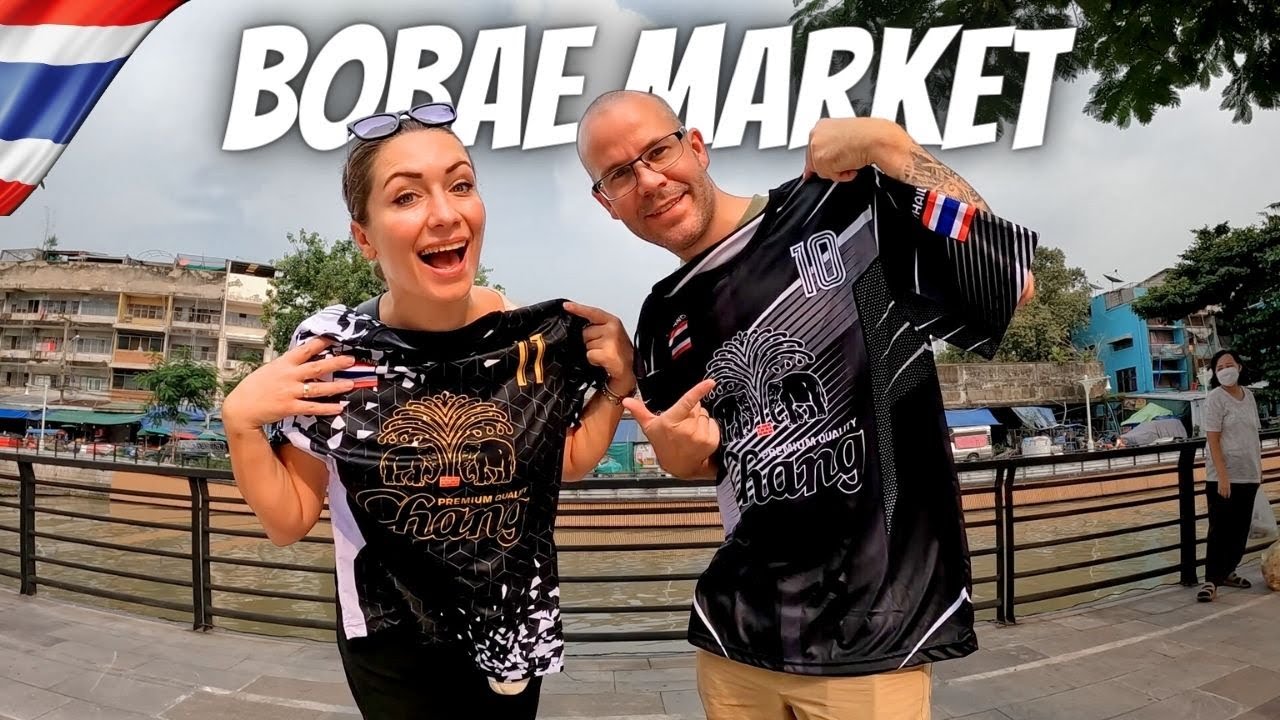 New THAI TSHIRTS 🇹🇭 shopping at the BOBAE MARKET Bangkok Thailand - YouTube