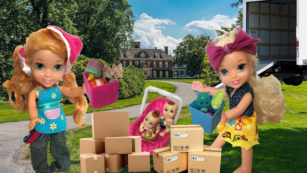 Moving Day - Anna and Elsa Toddlers are off to a new house - Barbie ...
