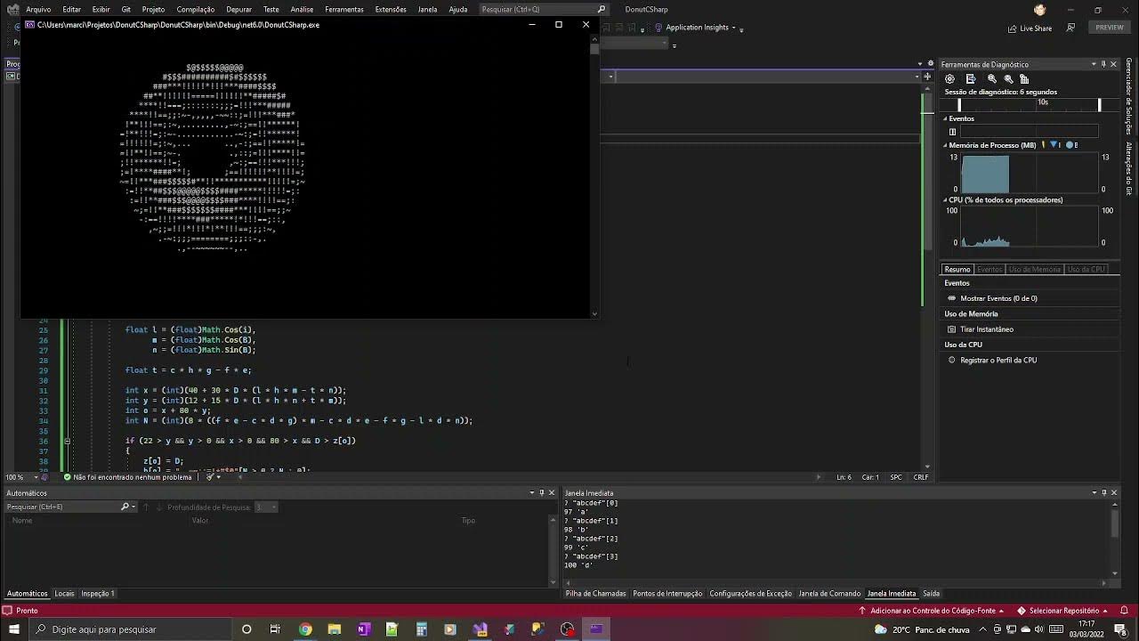 Donut rodopiando em C# - YouTube