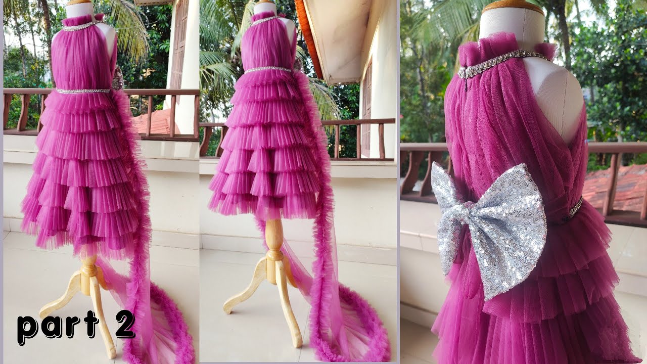 beautiful baby frock cutting and stitching, birthday frock tale ...