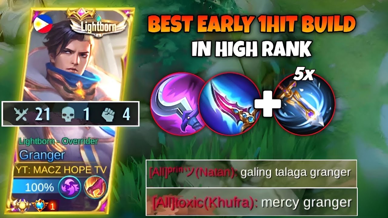 GRANGER NEW EARLY ONE HIT BUILD IN MYTHIC RANK | GRANGER BEST BUILD IN ...
