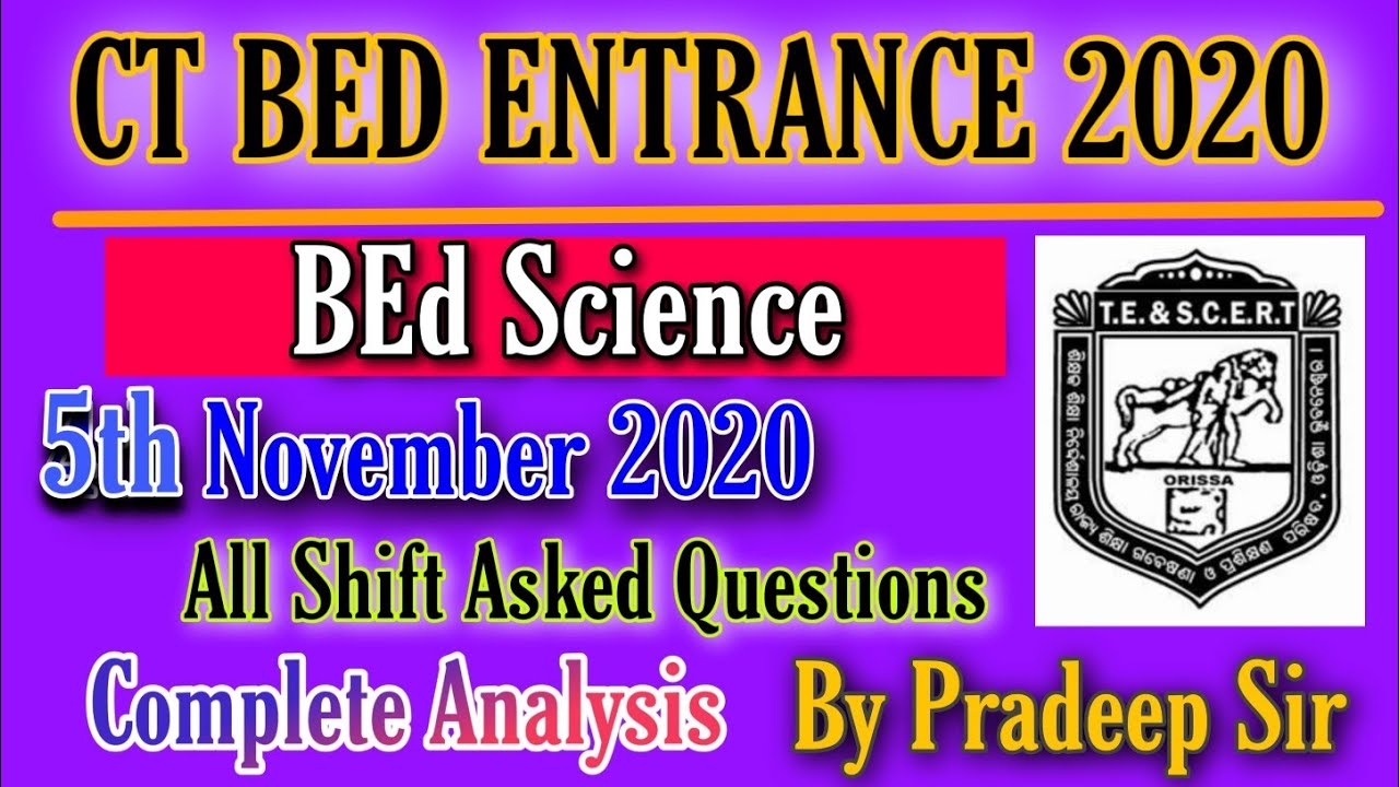5th November 2020 BEd Science Exam Question Paper Analysis | BEd ...