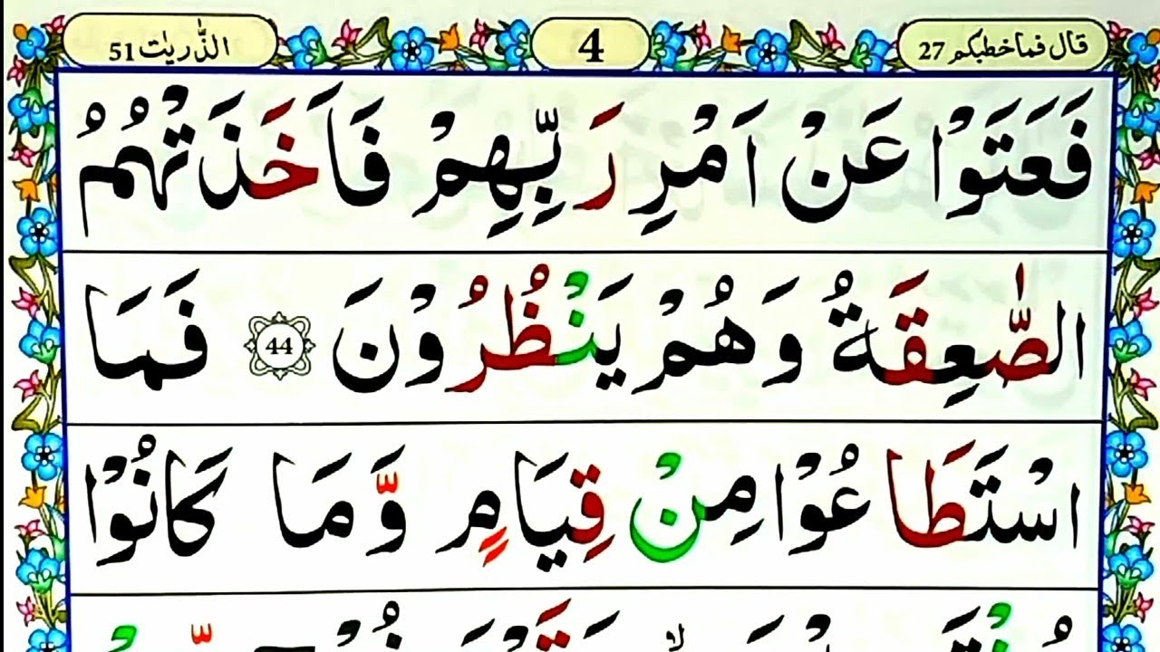 Learn And Read Para No 27 Surah Az Zariyat Episode No3 Qurani Dars