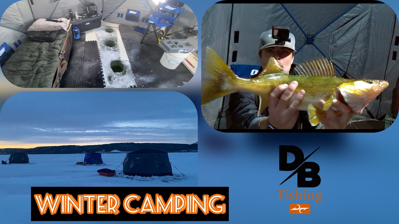 Winter Camping on The Ice | FISH All NIGHT LONG! | Crooked Lake, SK ...