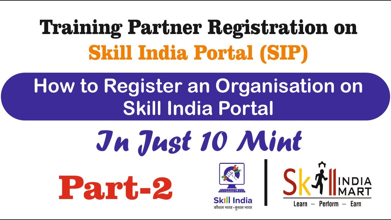 How to Register your organisation on Skill India Portal As a Training ...