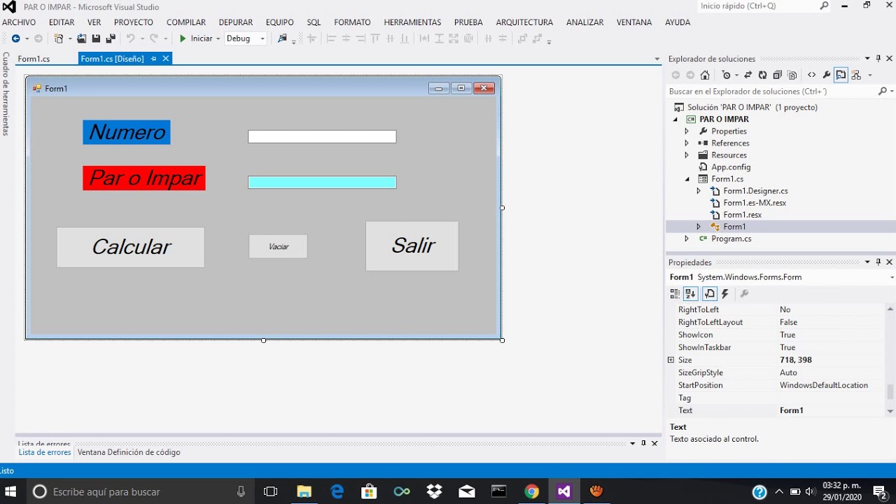 Numero par o impar en visual studio - YouTube