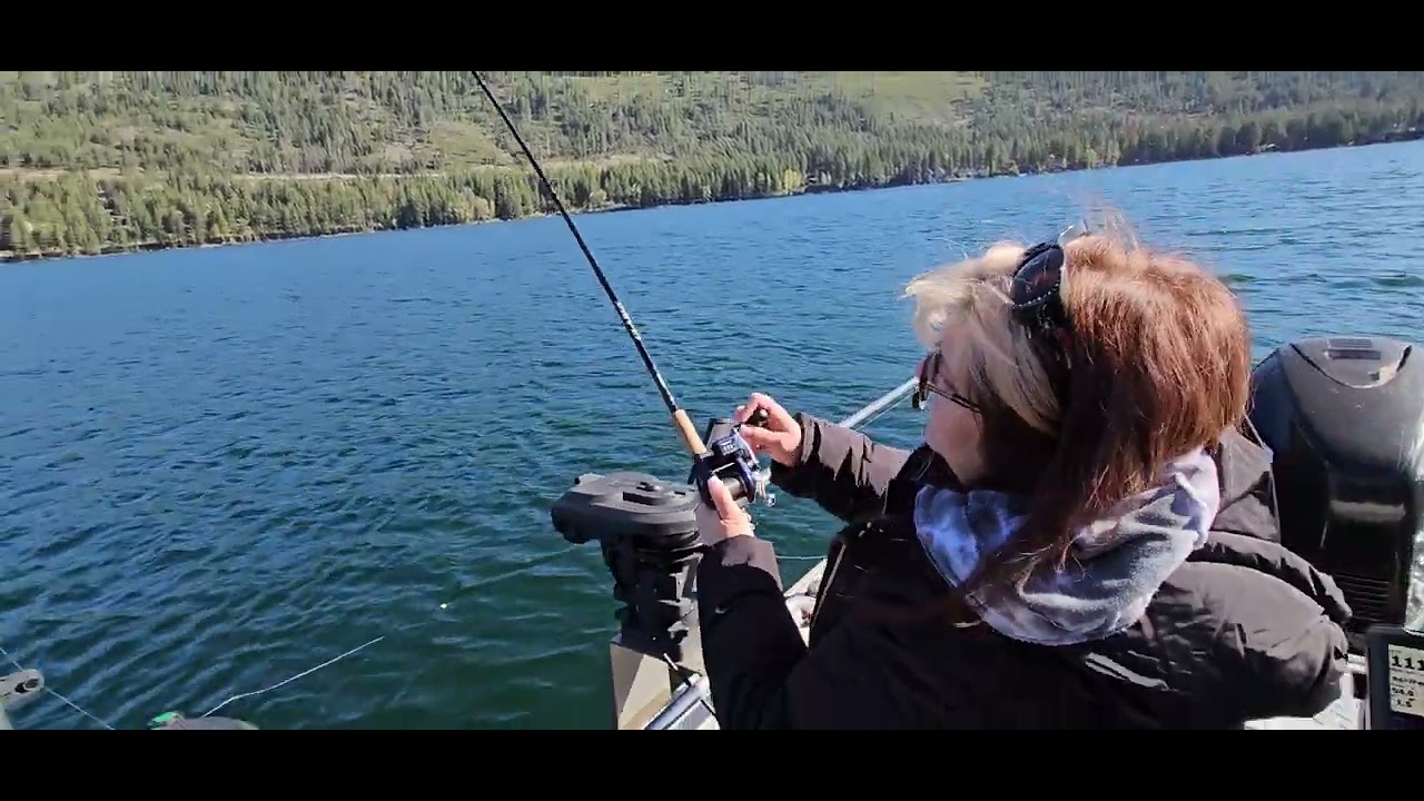 Another 12 pound Mackinaw today...hard fighter!! - YouTube