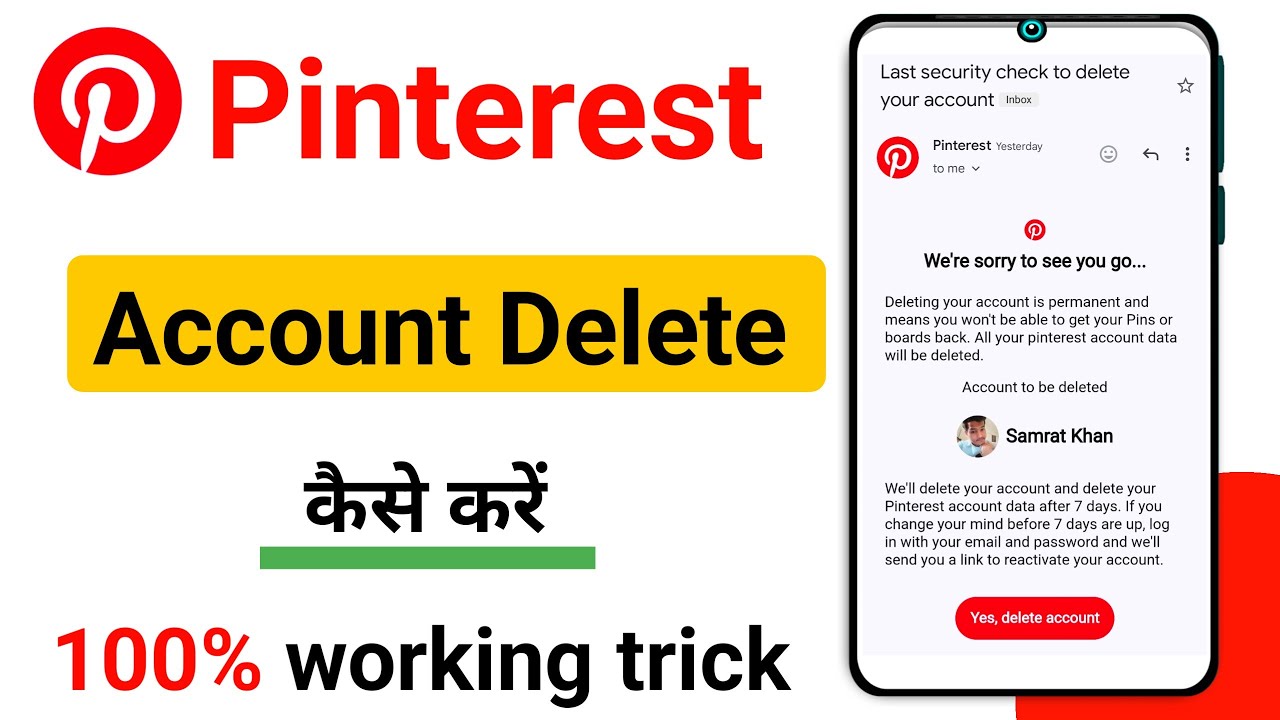Pinterest account delete kaise kare how to delete Pinterest account ...