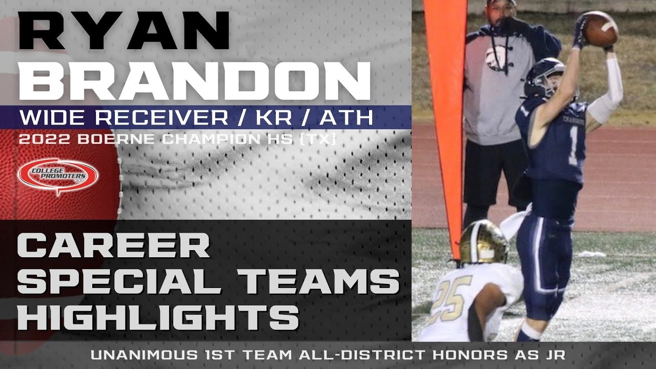 2022 Ryan Brandon | 6' - WR/KR/ATH | Career Special Teams Highlights ...