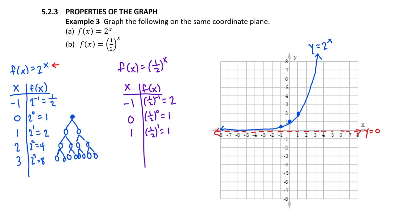 5.2.3 Properties of Exponential Graphs - YouTube