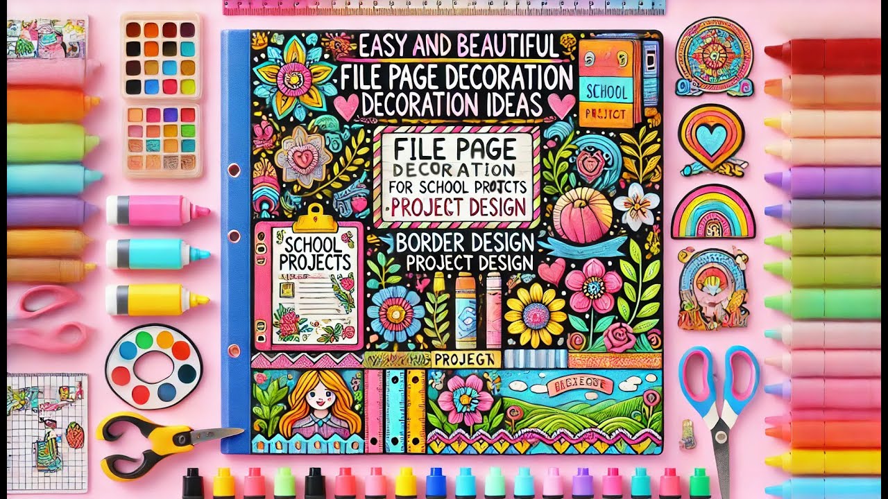 Easy and Beautiful File Page Decoration Ideas for School Projects ...