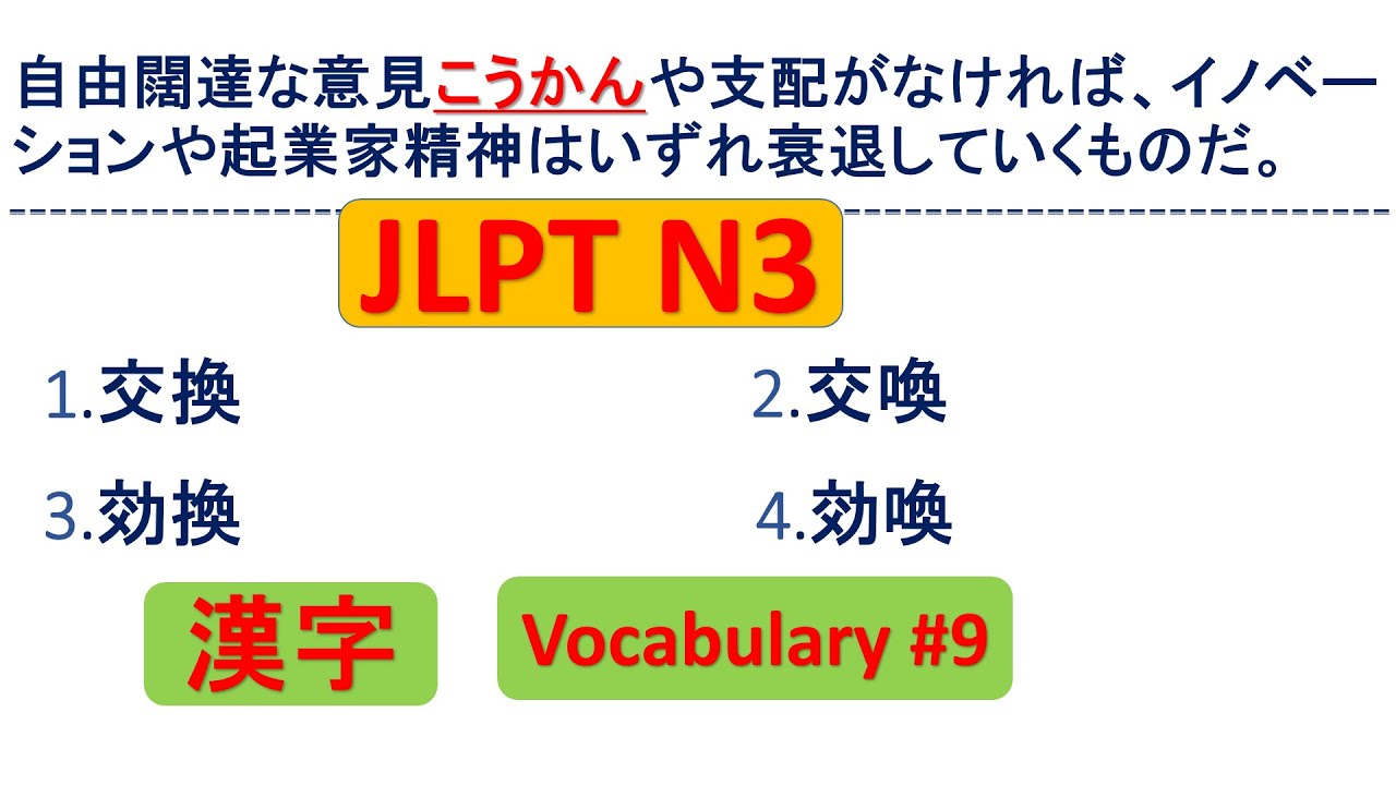 JLPT N3 Vocabulary Questions and Answers | Sample JLPT Questions and ...