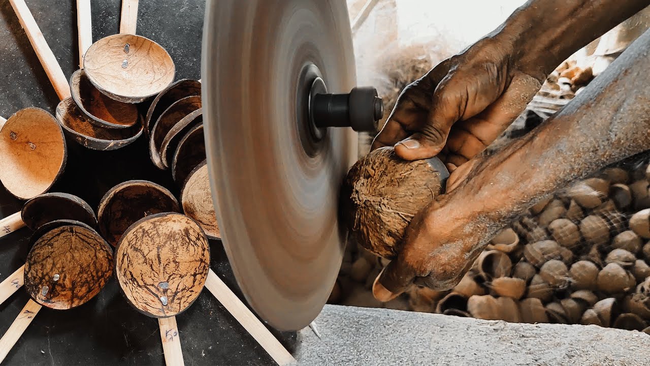 🥄 How To Make Spoon From Coconut Shell | 💡 Coconut Shell Craft Ideas ...