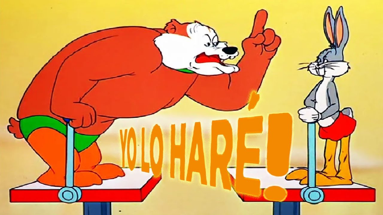 ME TIRARE MAS ALTO QUE TU CONEJO clips looney Tunes Bugs Bunny y el oso ...