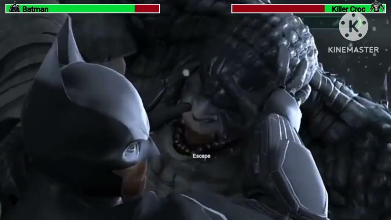 Batman Arkham Origins Killer Croc Boss Fight With Healthbars Youtube