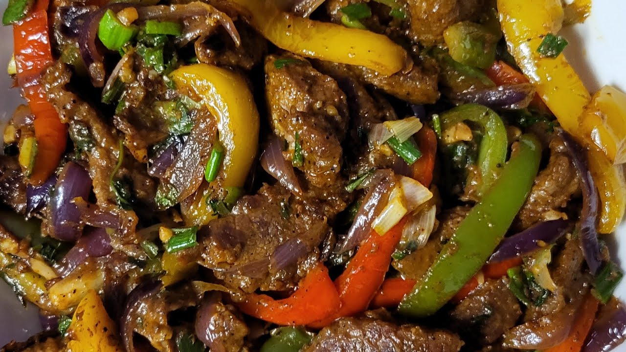 Beef pepper stir fry receipe😋 - YouTube