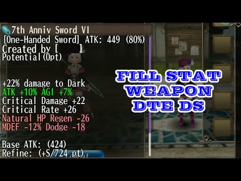 FILL STAT WEAPON DTE FOR DS TORAM ONLINE - YouTube
