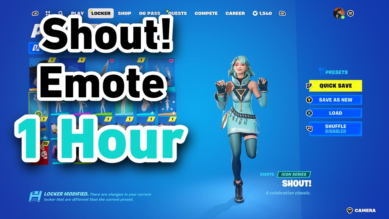 Fortnite Shout! Emote (1 Hour Version) By Lloyd Williams - YouTube