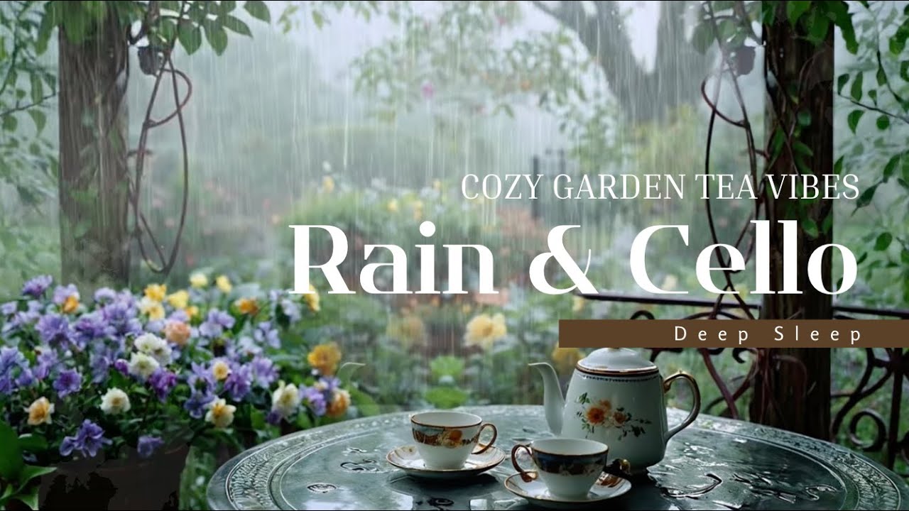 Soothing Rain & Cello | Cozy Garden Tea Vibes - YouTube