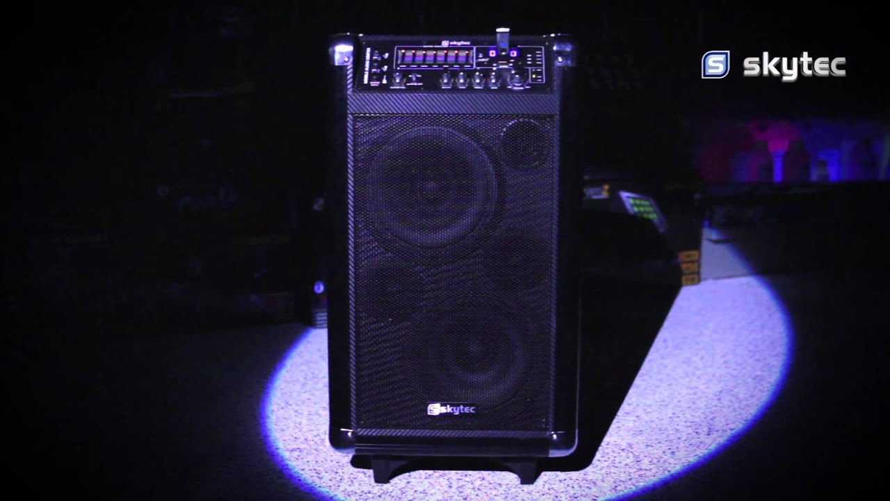 SKYTEC ST075 Portable Sound System 2x 8" USB/SD/VHF/BT art nr: 170.064 ...