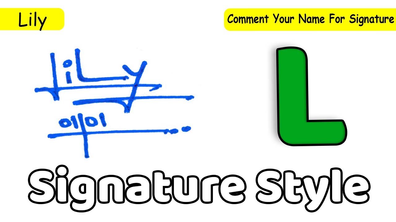 L signature style | How to draw signature like a billionaire | Lily ...