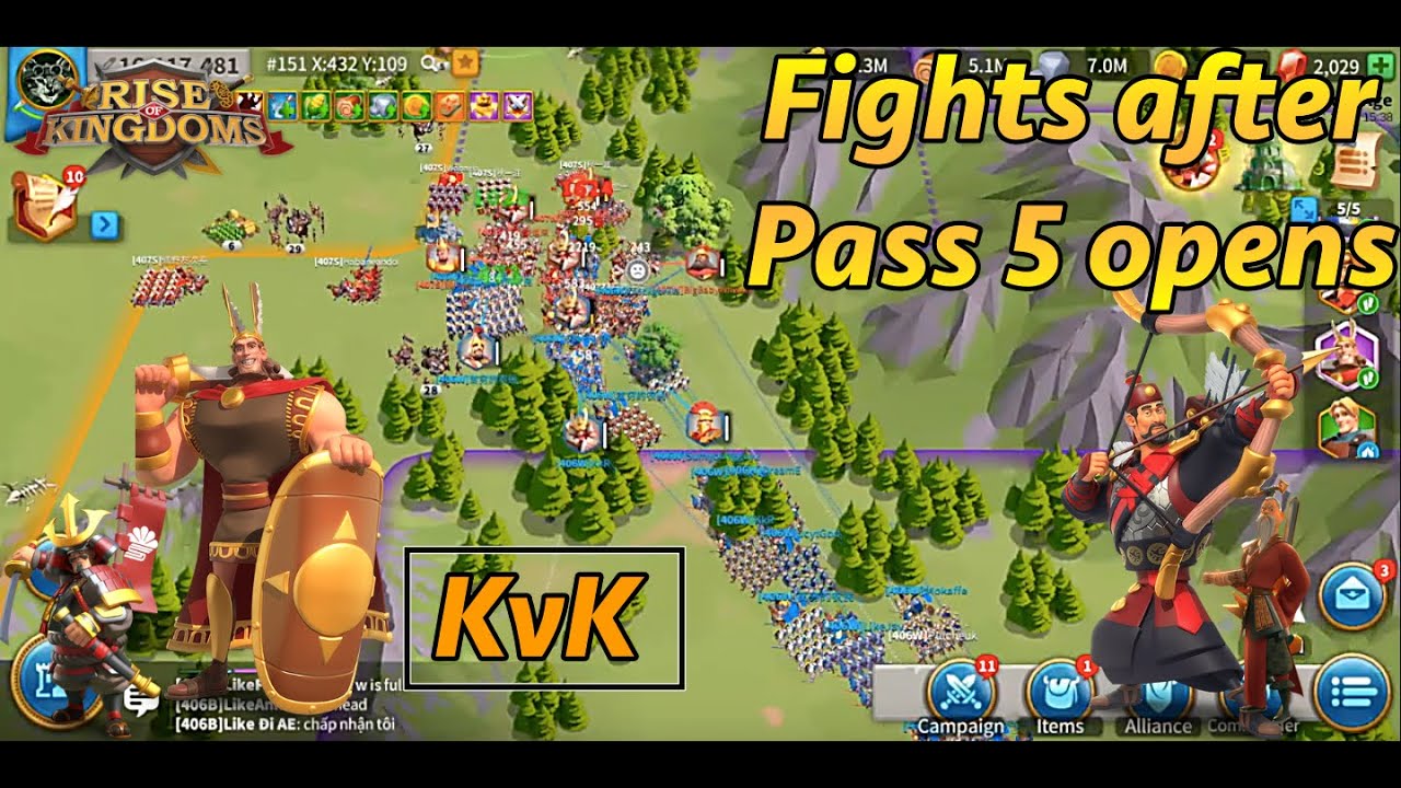 Rise of Kingdoms | KvK | F2P | Pass 5 opens - kingdoms fight - YouTube