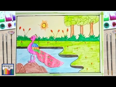 beautiful drawing nice place draw 👍🌺🌺🌺🌺🌺🌺 - YouTube