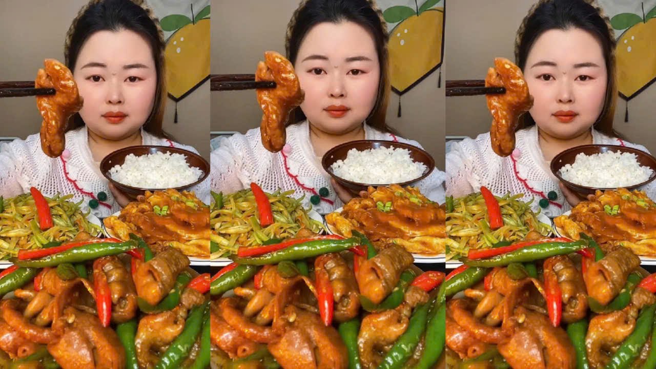 Xiao Jiao Food | Eat Rice With Spicy Pepper Pork Intestines, Homemade ...