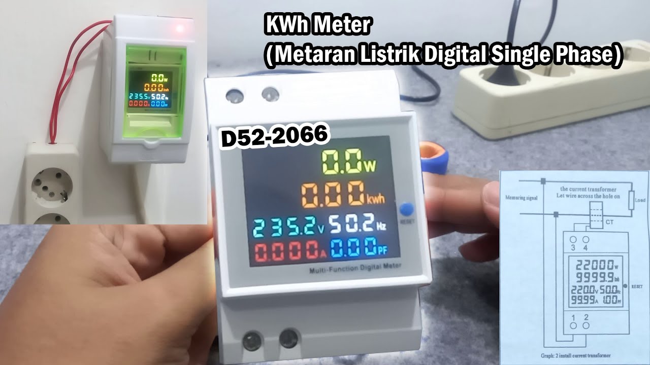 KWh Meteran Listrik Digital D52-2066 CT Outside || Bagaimana Cara ...