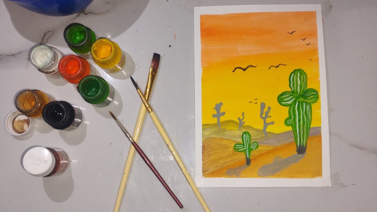 Sahara desert drawing /how to do registan drawing - YouTube