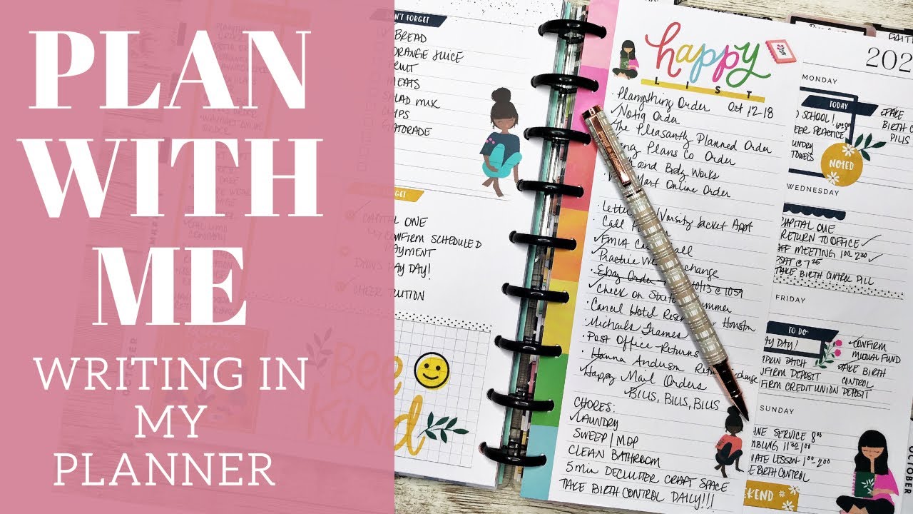 PLAN WITH ME | WRITING IN MY PLANNER | Classic Happy Planner | Oct 12 ...