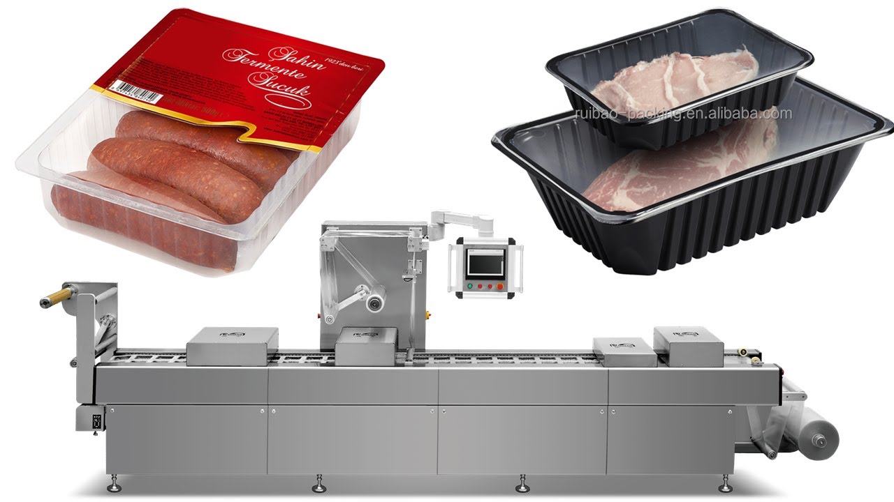 automatic thermoforming food packing machine meat sausage continuous ...