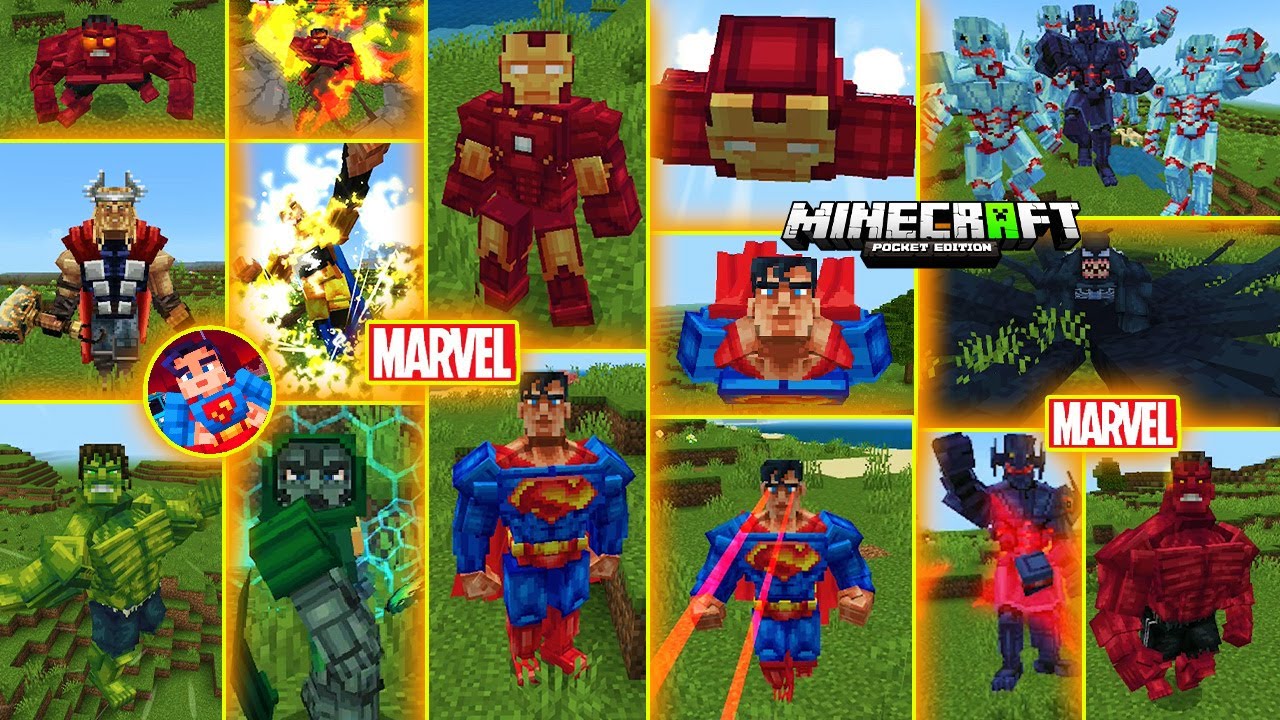 😍NEW MARVEL HEROES MOD FOR MINECRAFT PE 🔥| MCPE (1.21+) - YouTube