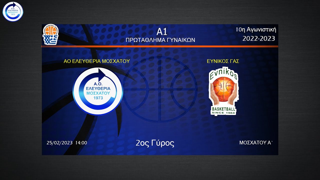 Α1 ΓΥΝΑΙΚΩΝ / 21η ΑΓΩΝΙΣΤΙΚΗ / ΕΛΕΥΘΕΡΙΑ ΜΟΣΧΑΤΟΥ - ΕΥΝΙΚΟΣ ΓΑΣ - YouTube
