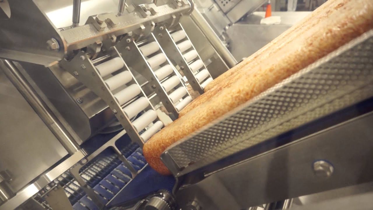 TEXTOR - TS700 slicer line with autoloading for 3 x square poultry ham ...